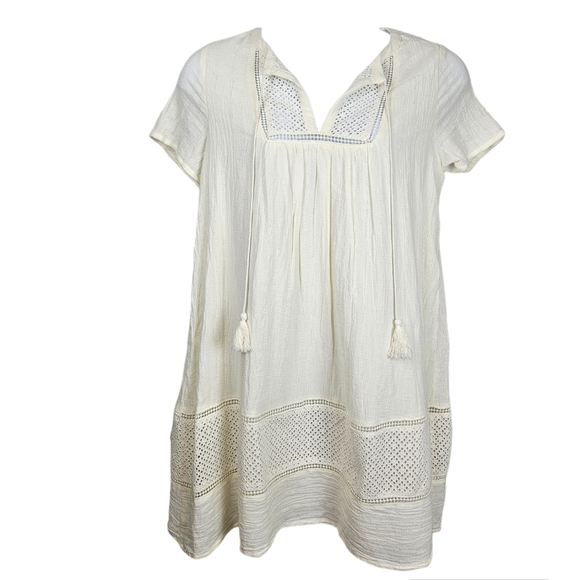 Doe & Rae | Dresses | Nwt Doe Rae Short Sleeve Cream Mini Dress Size L ...